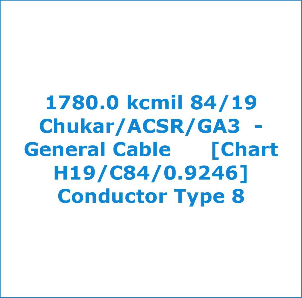 1780.0 kcmil 84/19 Chukar/ACSR/GA3 - General Cable [Chart H19/C84/0. ...