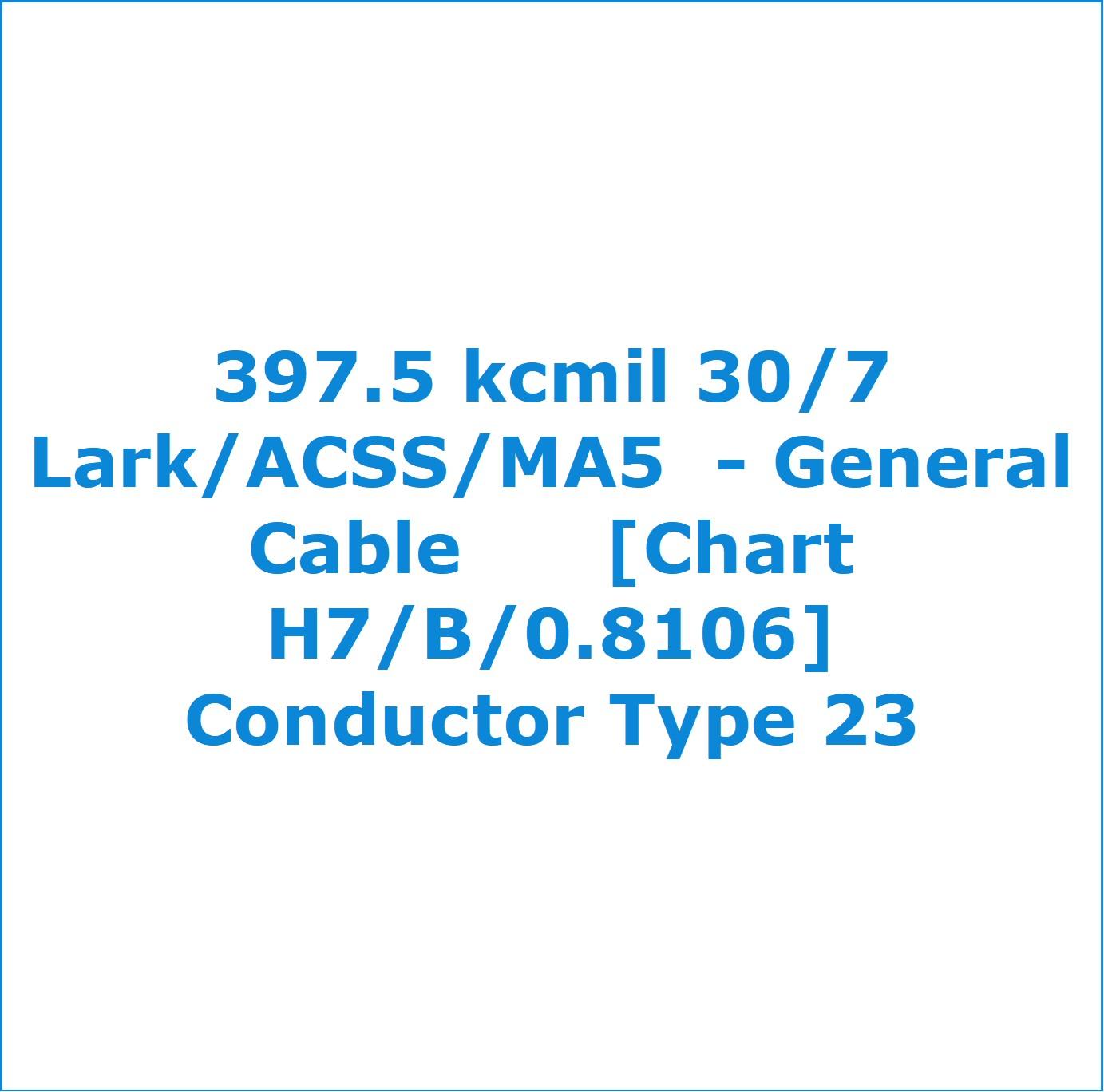 397.5 kcmil 30/7 Lark/ACSS/MA5 - General Cable [Chart H7/B/0.8106 ...