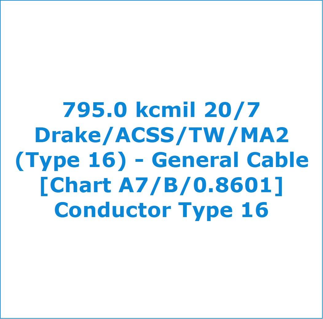 795.0 kcmil 20/7 Drake/ACSS/TW/MA2 (Type 16) - General Cable [Chart A7 ...