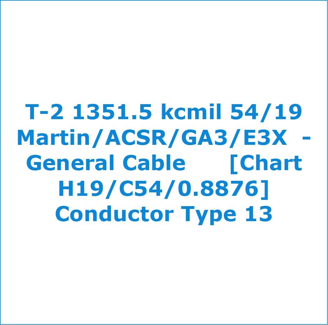 T-2 1351.5 kcmil 54/19 Martin/ACSR/GA3/E3X - General Cable [Chart H19 ...