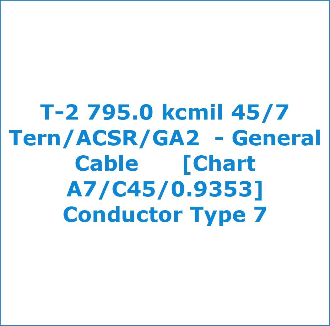 T-2 795.0 kcmil 45/7 Tern/ACSR/GA2 - General Cable [Chart A7/C45/0.9353 ...