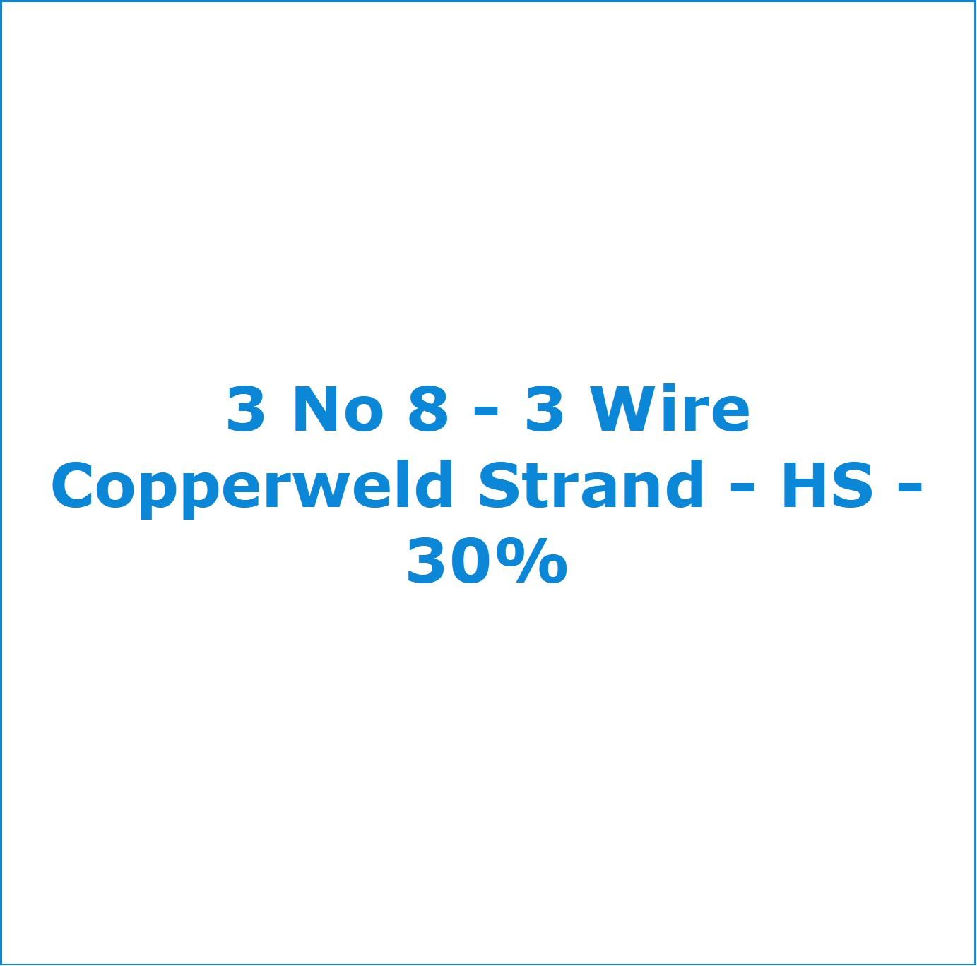 3 No 8 - 3 Wire Copperweld Strand - HS - 30% | TRLI