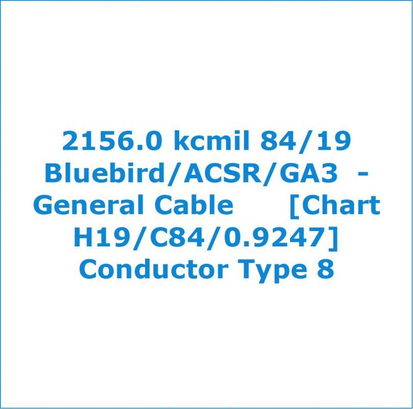 2156.0 kcmil 84/19 Bluebird/ACSR/GA3 - General Cable [Chart H19/C84/0. ...