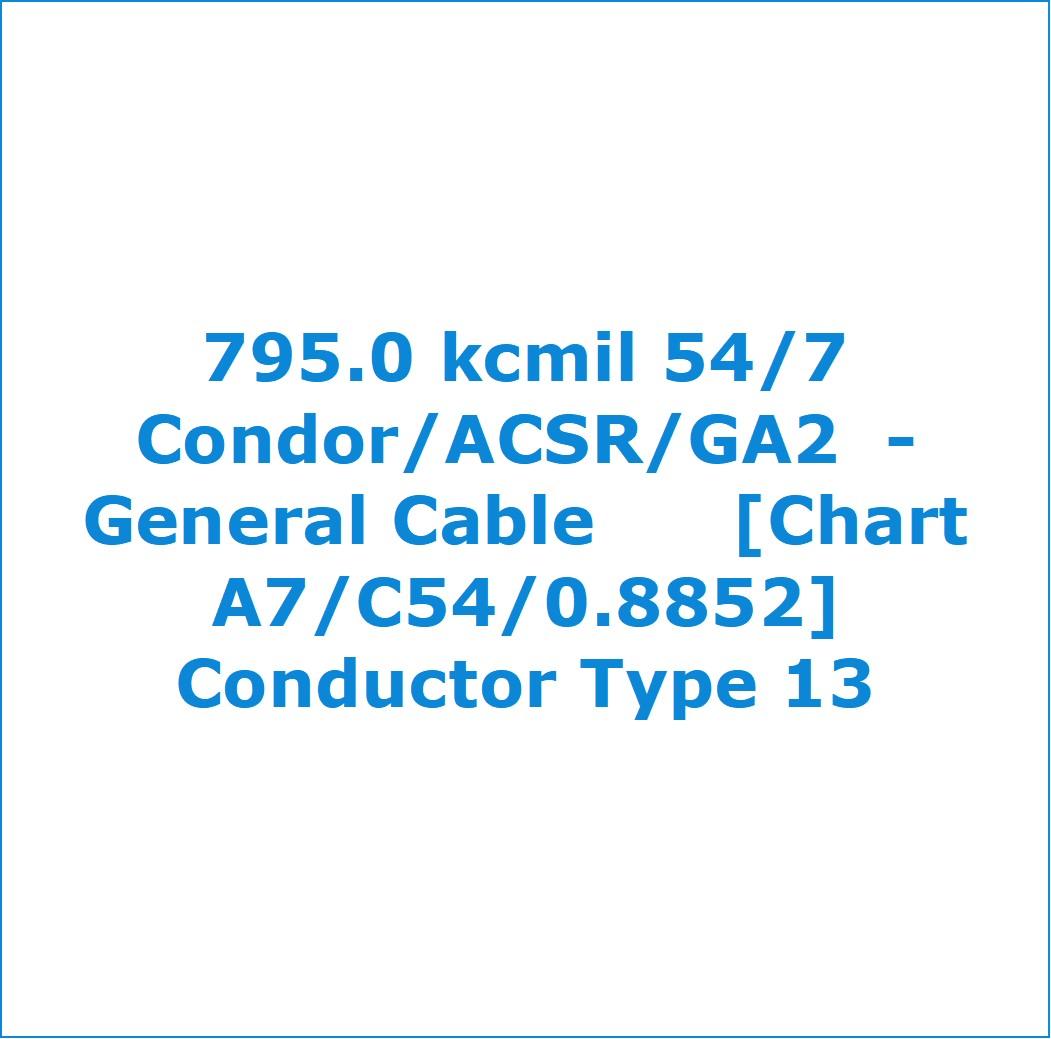 795.0 kcmil 54/7 Condor/ACSR/GA2 - General Cable [Chart A7/C54/0.8852 ...