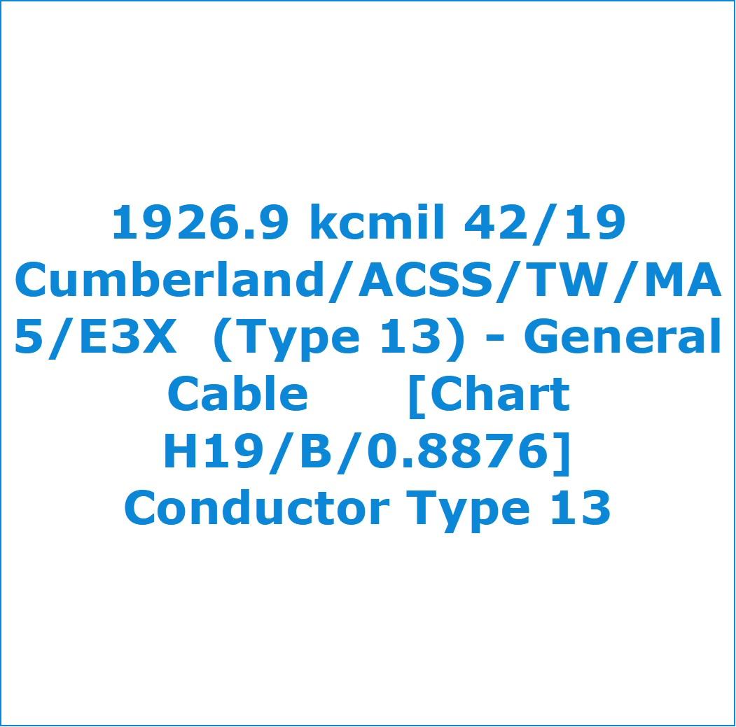1926.9 kcmil 42/19 Cumberland/ACSS/TW/MA5/E3X (Type 13) - General Cable ...