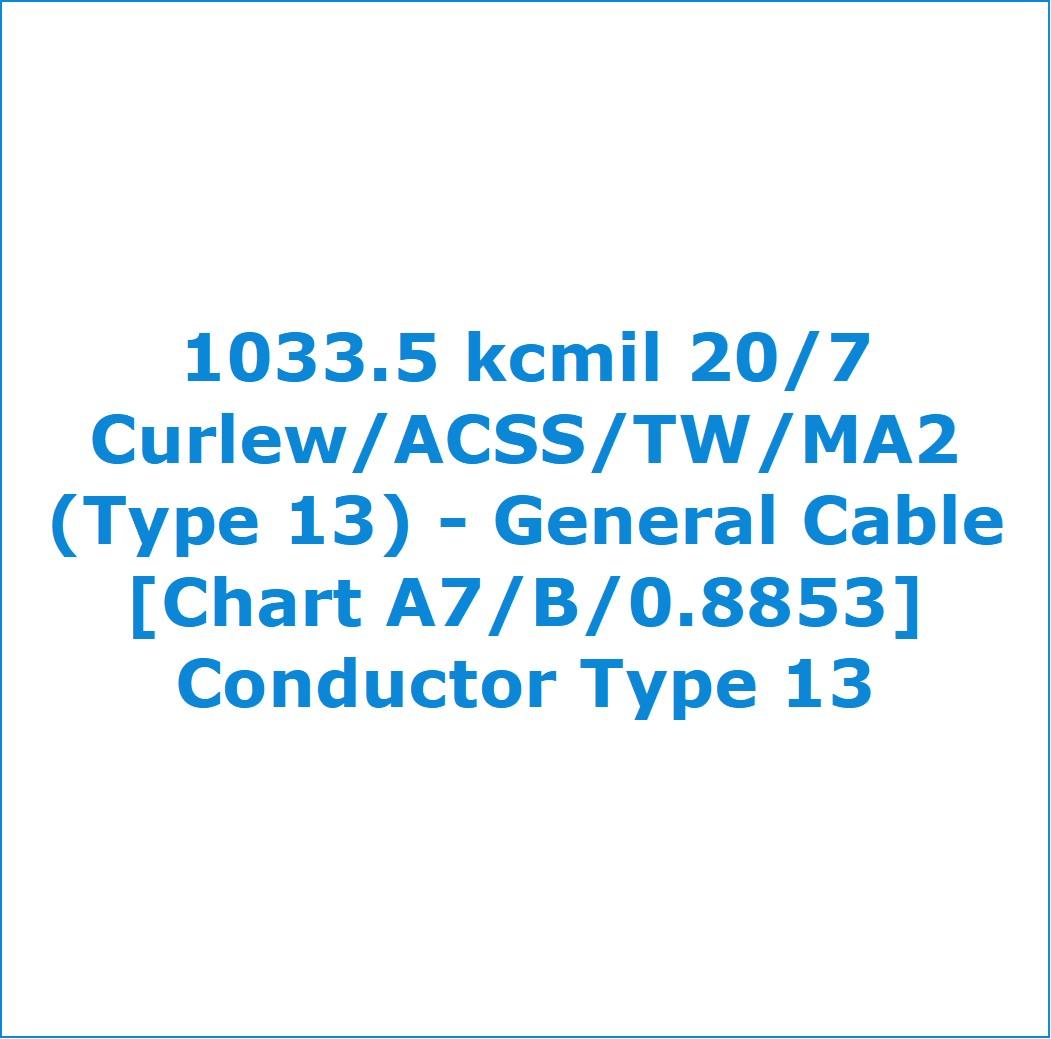1033.5 kcmil 20/7 Curlew/ACSS/TW/MA2 (Type 13) - General Cable [Chart ...