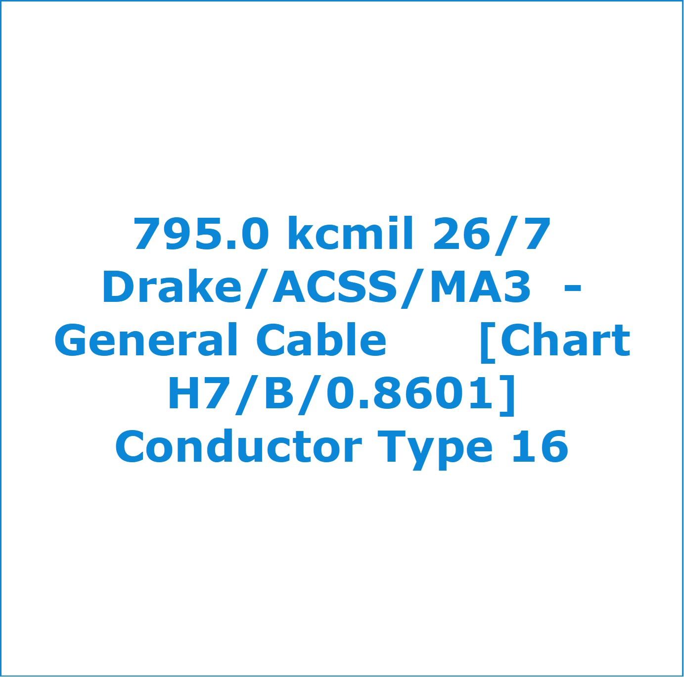 795.0 kcmil 26/7 Drake/ACSS/MA3 - General Cable [Chart H7/B/0.8601 ...