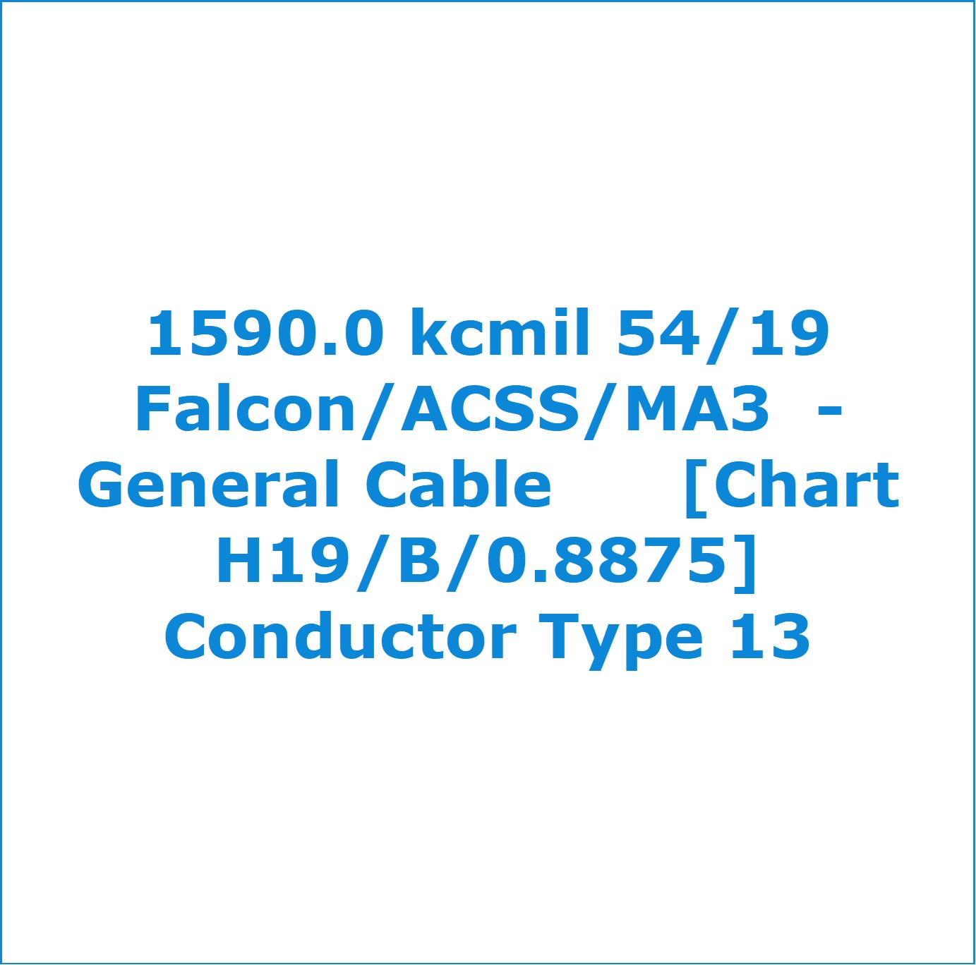 1590.0 kcmil 54/19 Falcon/ACSS/MA3 - General Cable [Chart H19/B/0.8875 ...