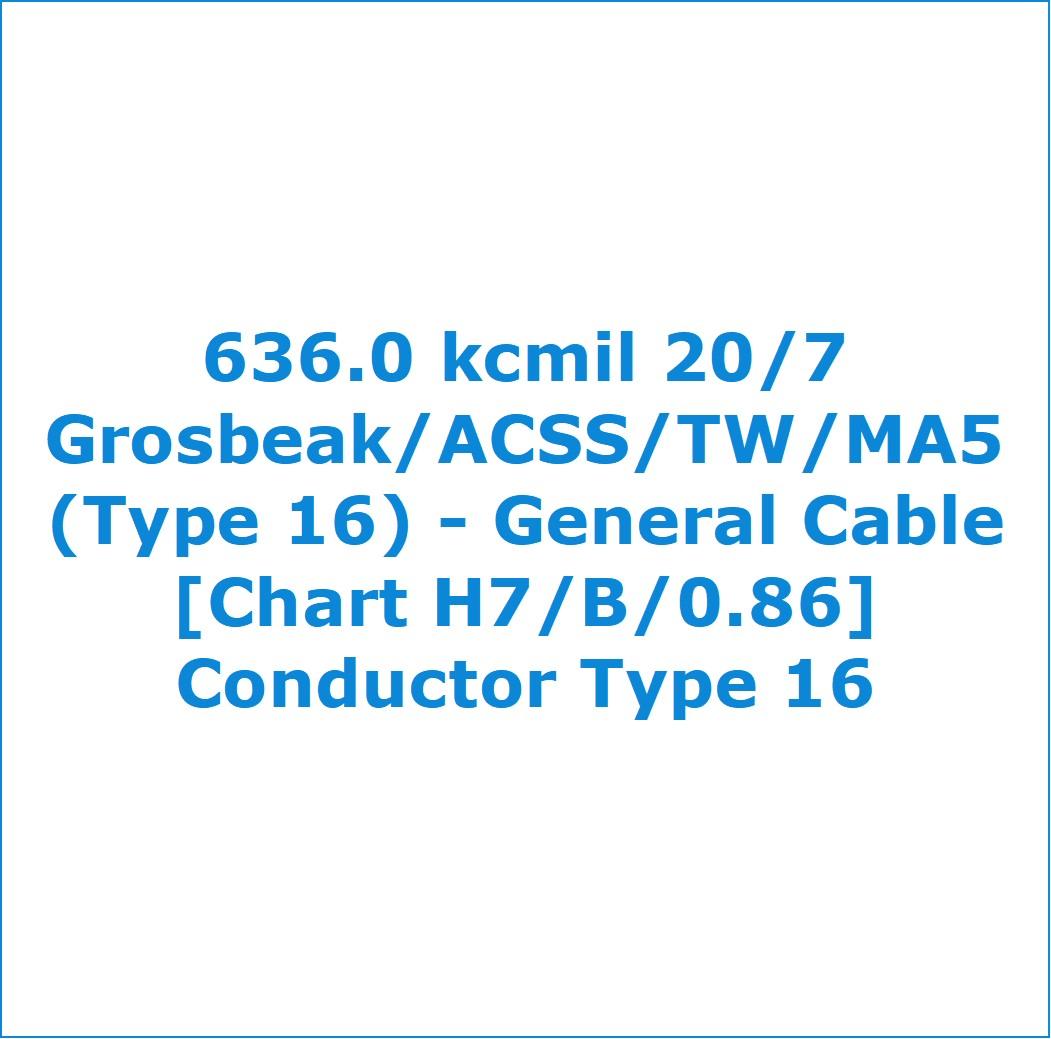 636.0 kcmil 20/7 Grosbeak/ACSS/TW/MA5 (Type 16) - General Cable [Chart ...