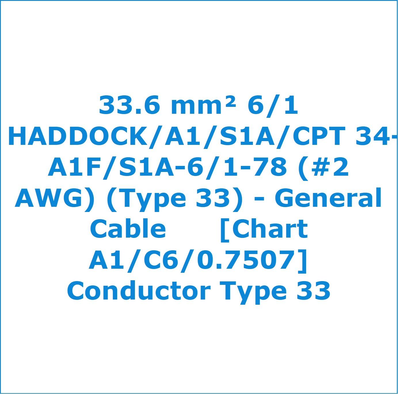 33.6 mm² 6/1 HADDOCK/A1/S1A/CPT 34-A1F/S1A-6/1-78 (#2 AWG) (Type 33 ...