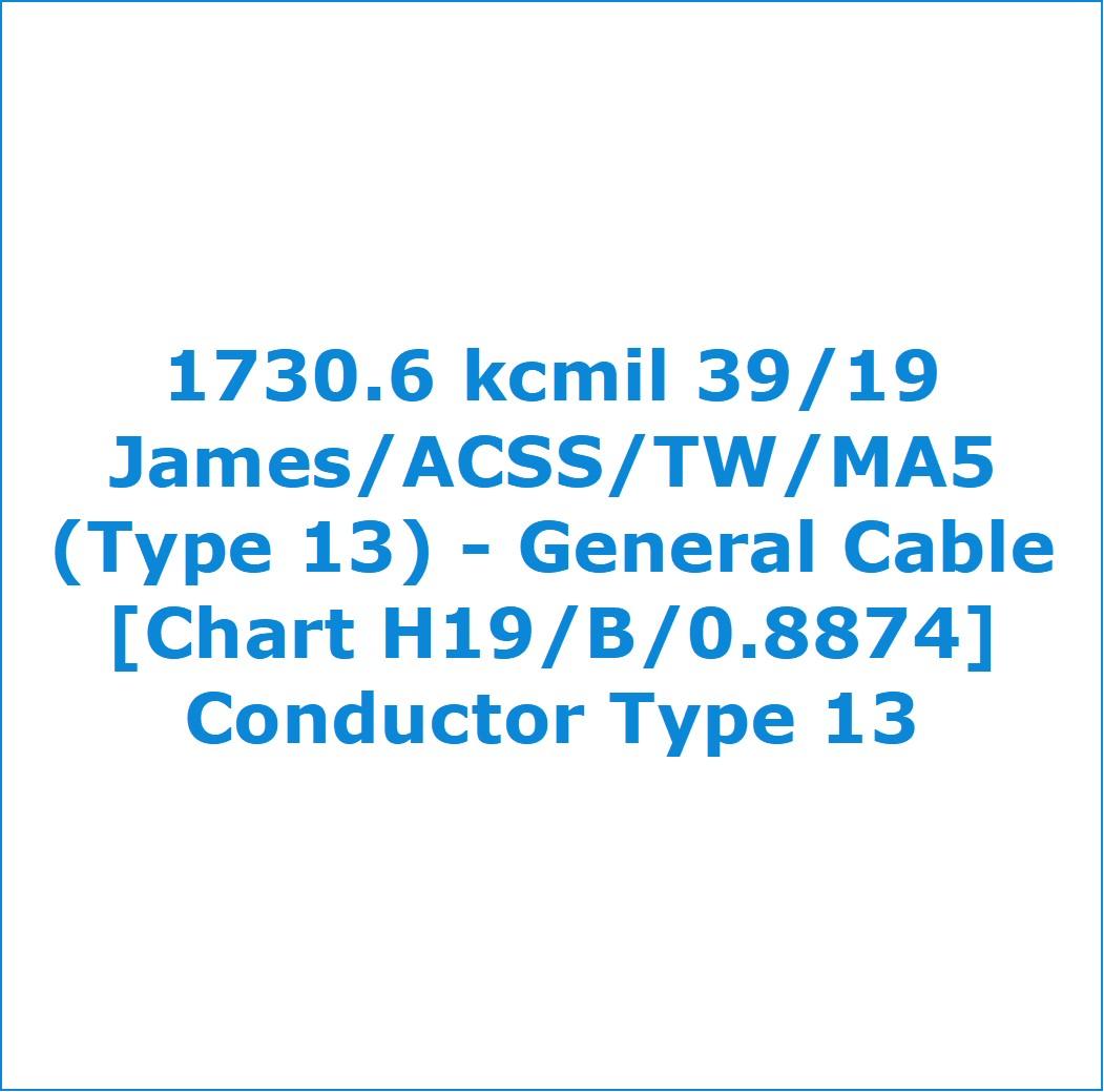 1730.6 kcmil 39/19 James/ACSS/TW/MA5 (Type 13) - General Cable [Chart ...