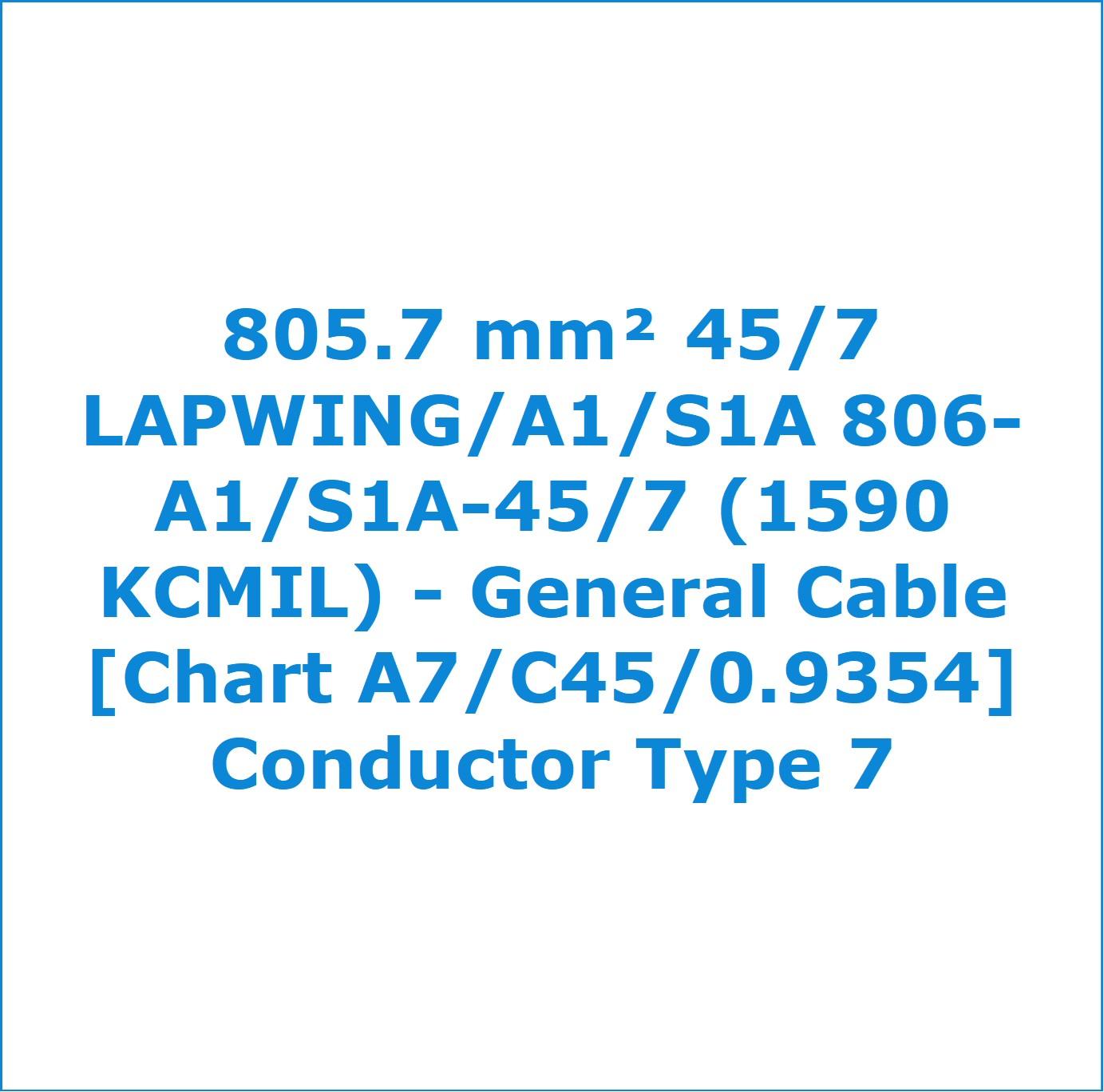 805.7 mm² 45/7 LAPWING/A1/S1A 806-A1/S1A-45/7 (1590 KCMIL) - General ...