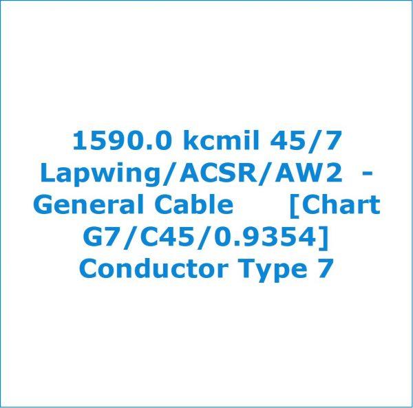 1590.0 kcmil 45/7 Lapwing/ACSR/AW2 - General Cable [Chart G7/C45/0.9354 ...