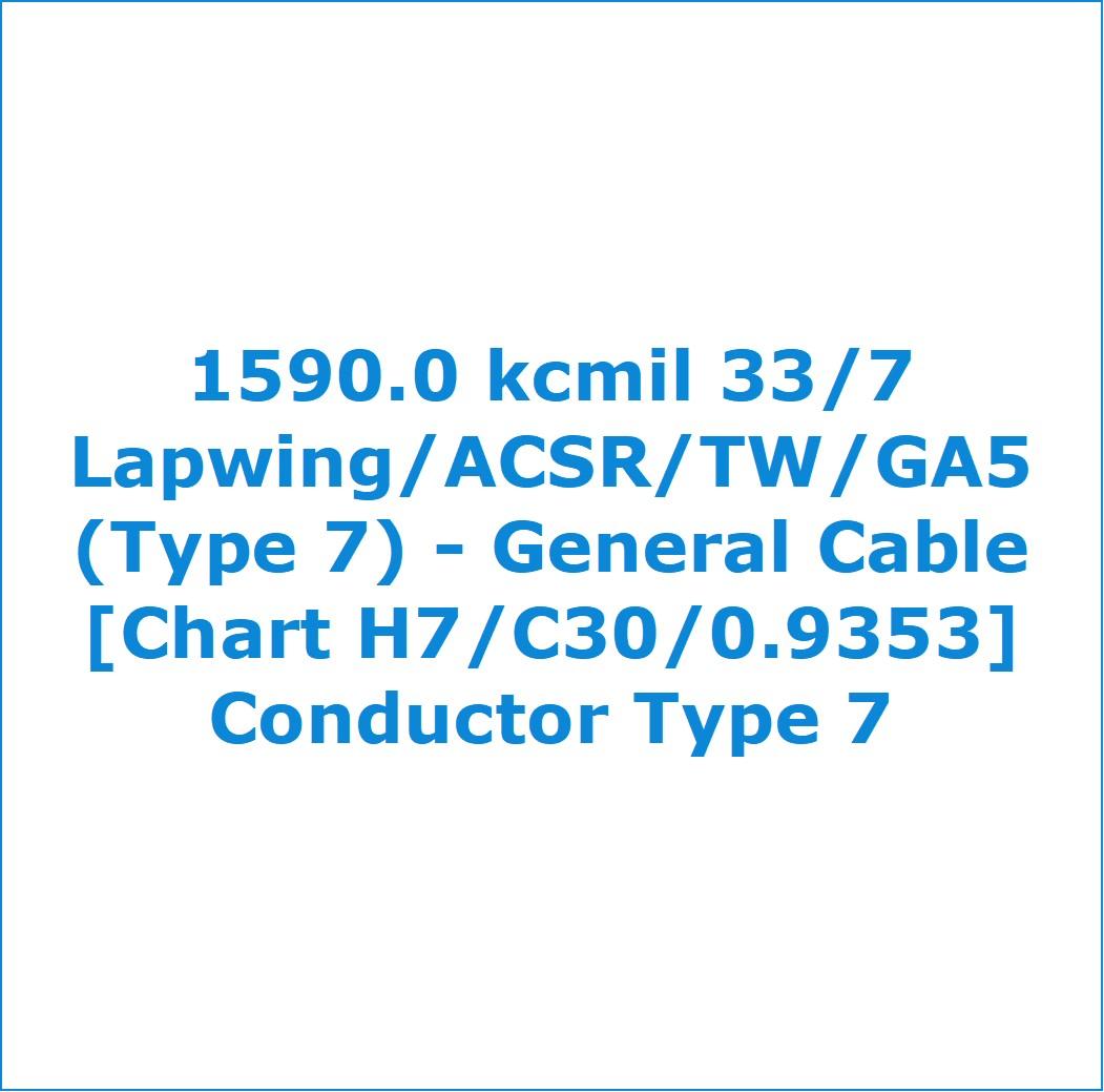 1590.0 kcmil 33/7 Lapwing/ACSR/TW/GA5 (Type 7) - General Cable [Chart ...