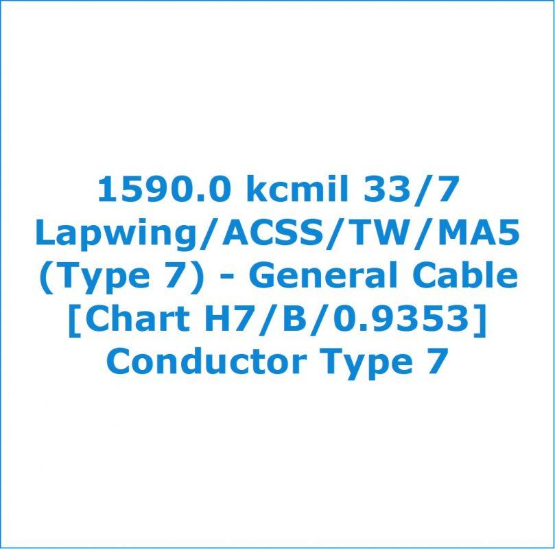 1590.0 kcmil 33/7 Lapwing/ACSS/TW/MA5 (Type 7) - General Cable [Chart ...