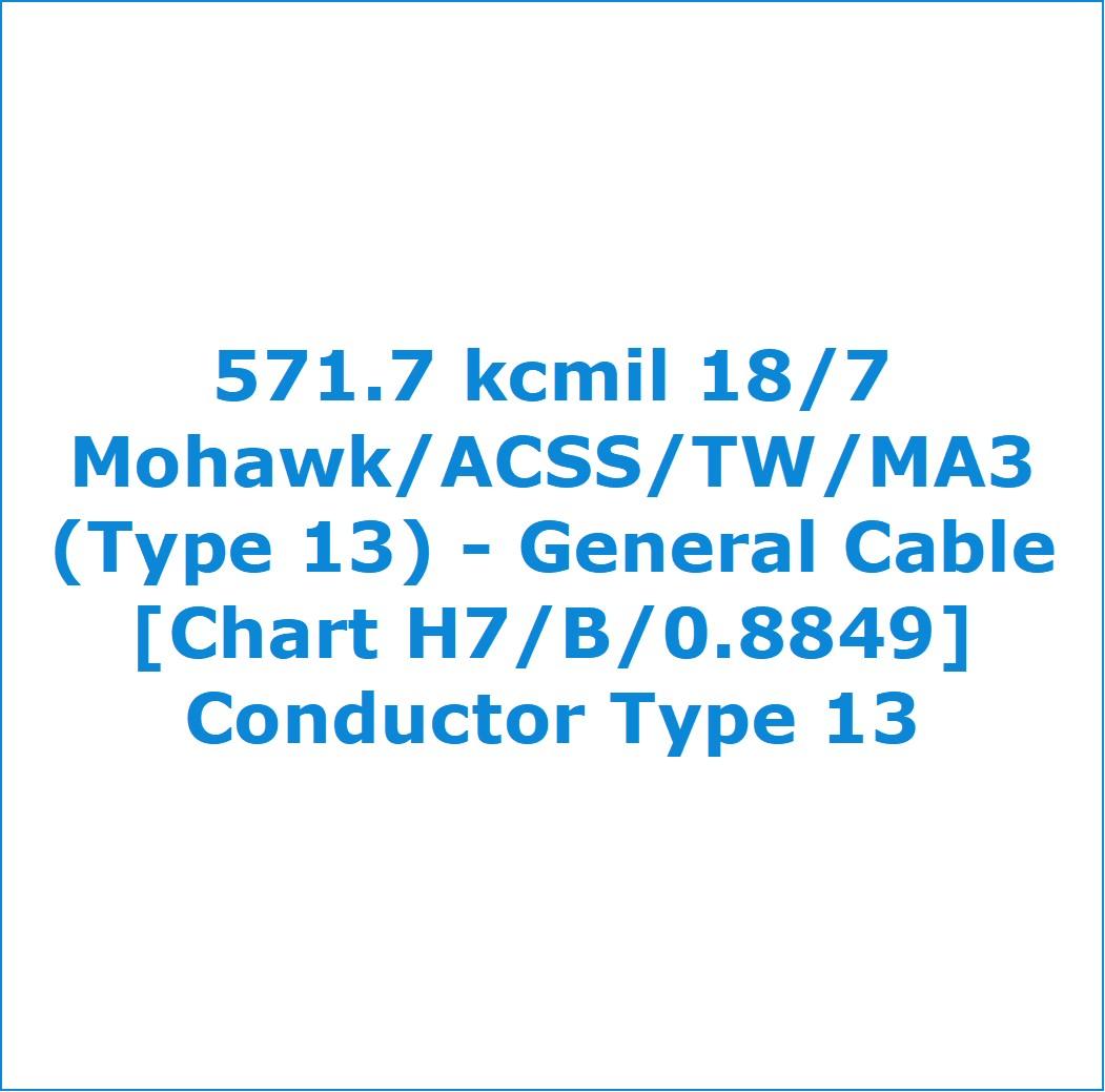 571.7 kcmil 18/7 Mohawk/ACSS/TW/MA3 (Type 13) - General Cable [Chart H7 ...