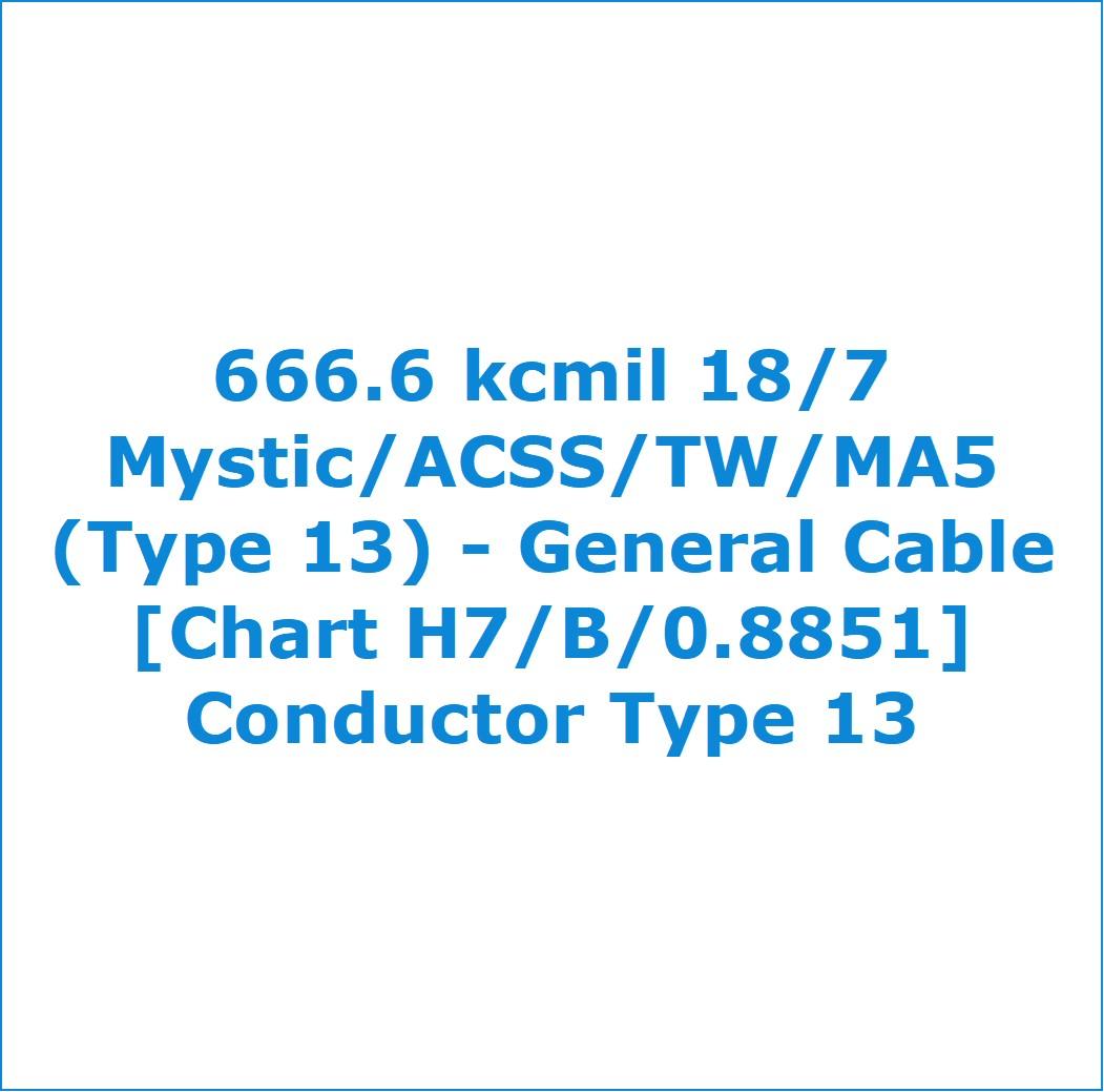 666.6 kcmil 18/7 Mystic/ACSS/TW/MA5 (Type 13) - General Cable [Chart H7 ...