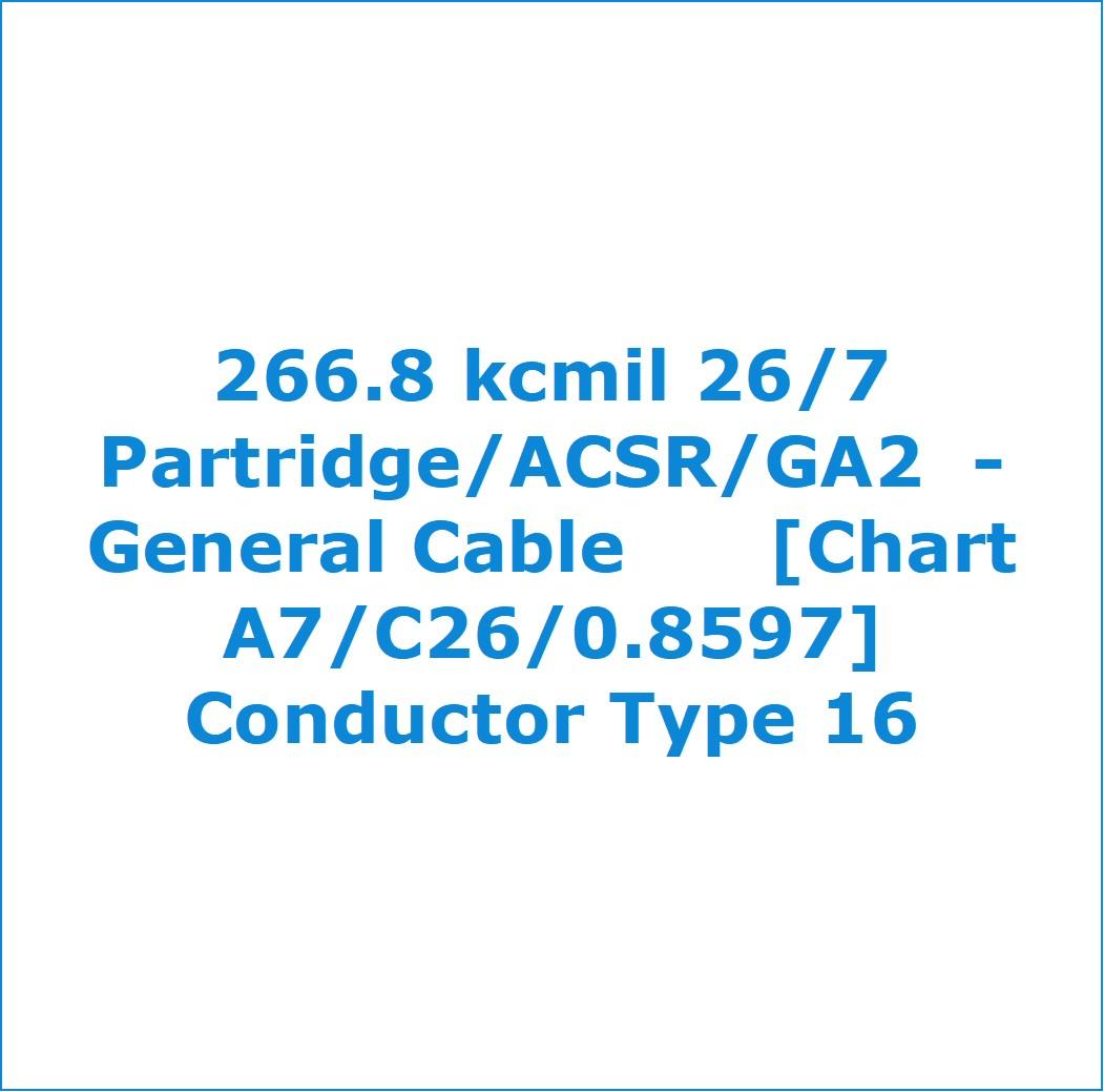 266.8 kcmil 26/7 Partridge/ACSR/GA2 - General Cable [Chart A7/C26/0. ...