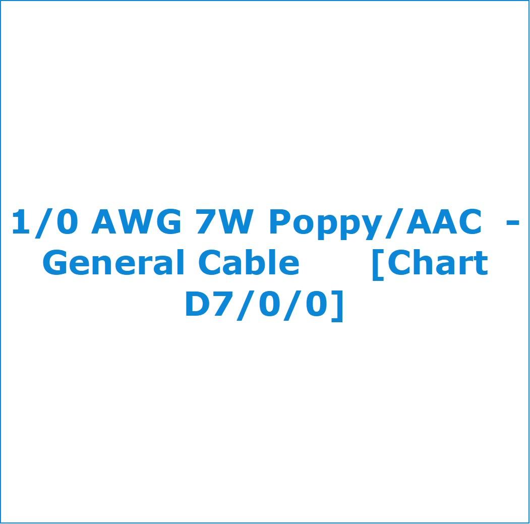 1/0 AWG 7W Poppy/AAC - General Cable [Chart D7/0/0] | Proyectos de ...