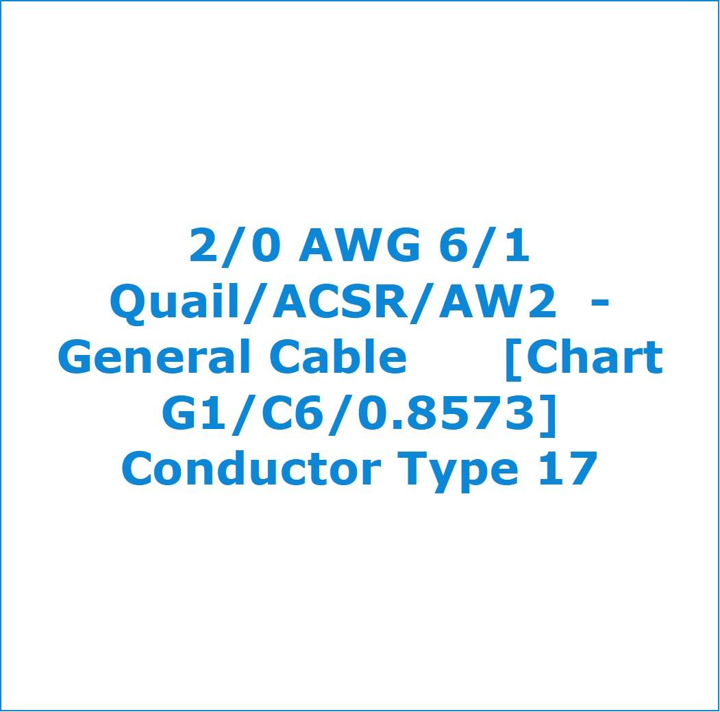 2/0 AWG 6/1 Quail/ACSR/AW2 - General Cable [Chart G1/C6/0.8573 ...