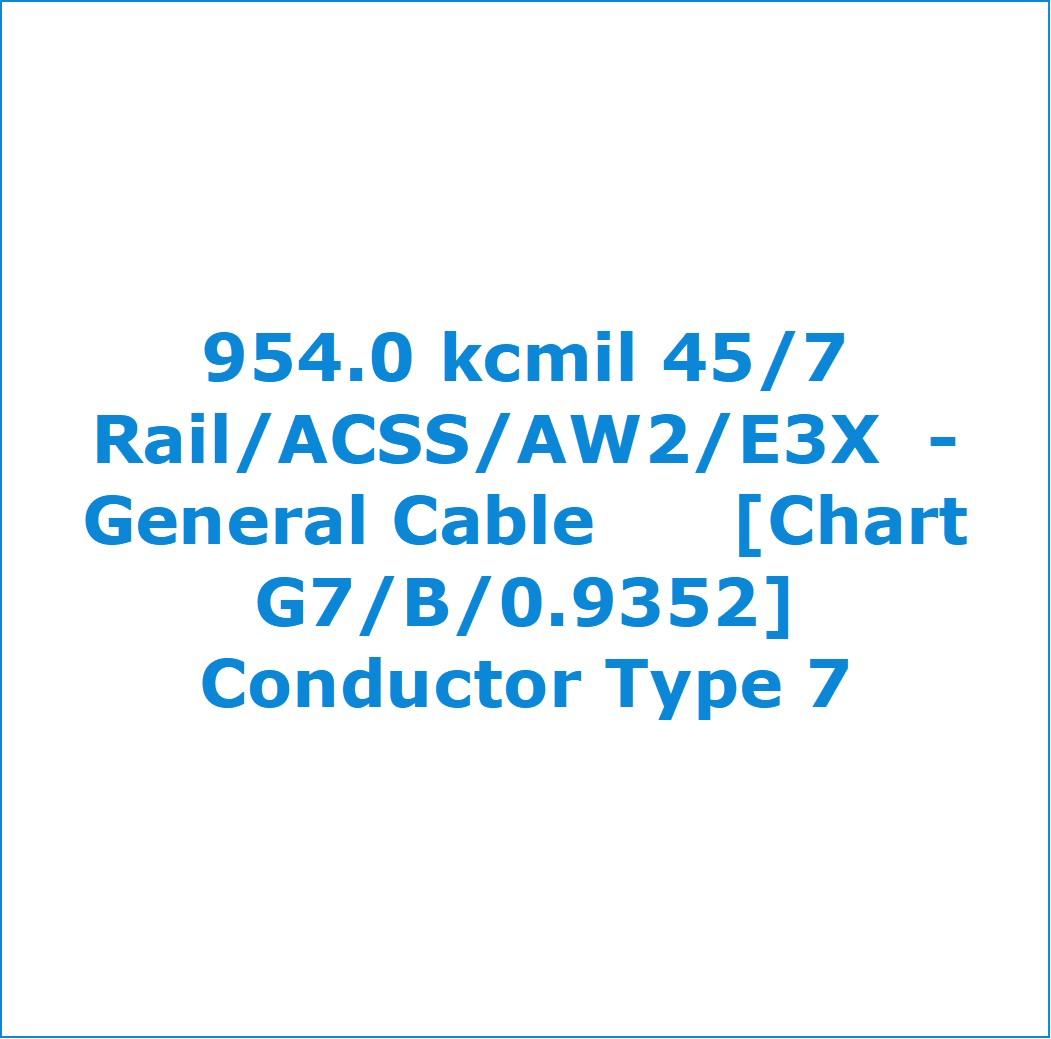 954.0 kcmil 45/7 Rail/ACSS/AW2/E3X - General Cable [Chart G7/B/0.9352 ...