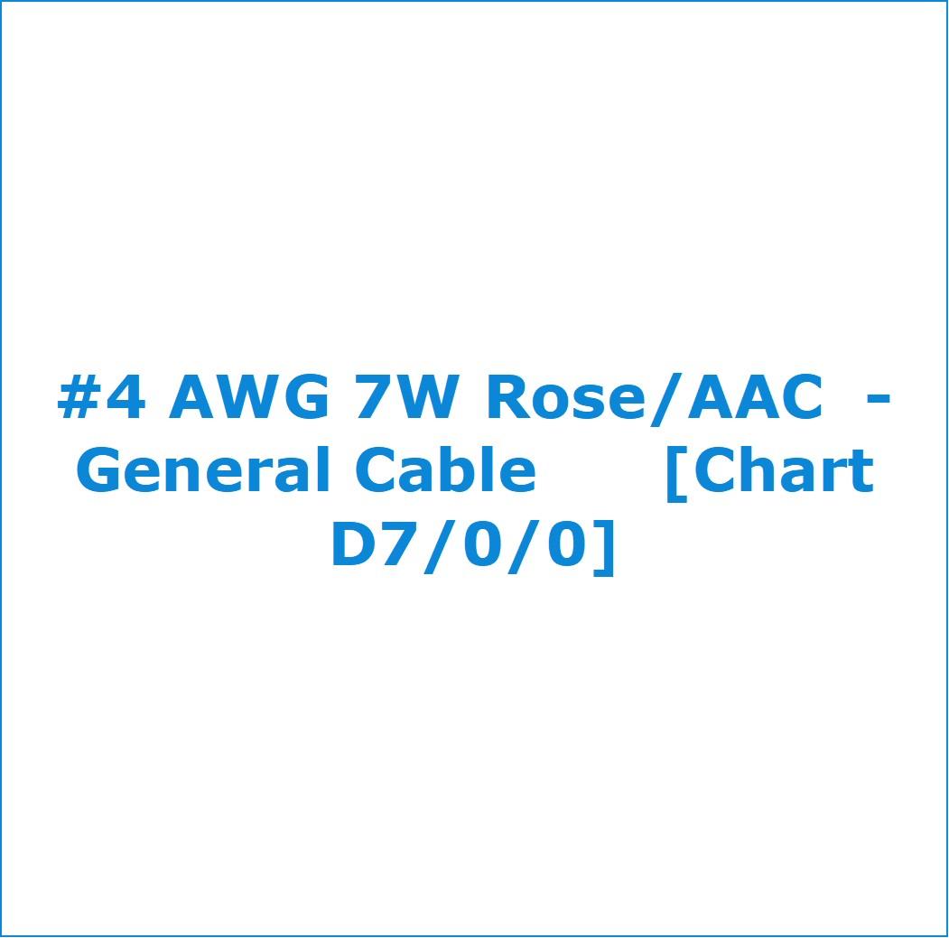 #4 AWG 7W Rose/AAC - General Cable [Chart D7/0/0] | Proyectos de Ingeniería