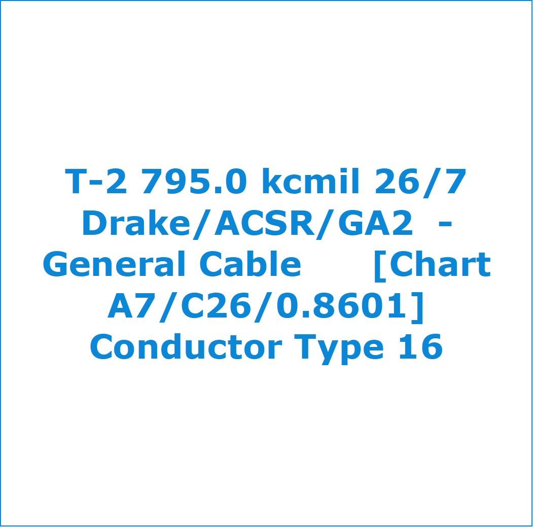 T-2 795.0 kcmil 26/7 Drake/ACSR/GA2 - General Cable [Chart A7/C26/0. ...