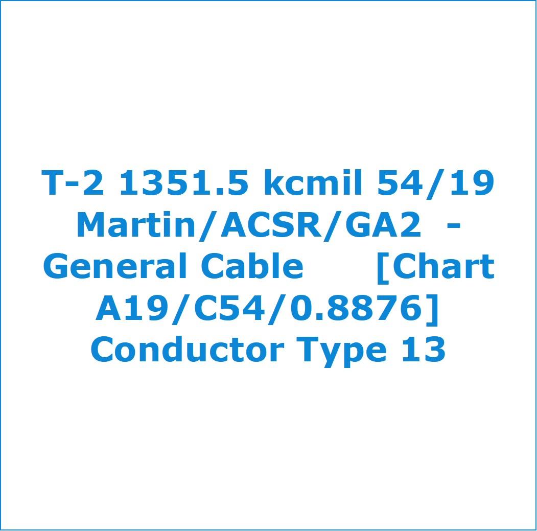T-2 1351.5 kcmil 54/19 Martin/ACSR/GA2 - General Cable [Chart A19/C54/0 ...