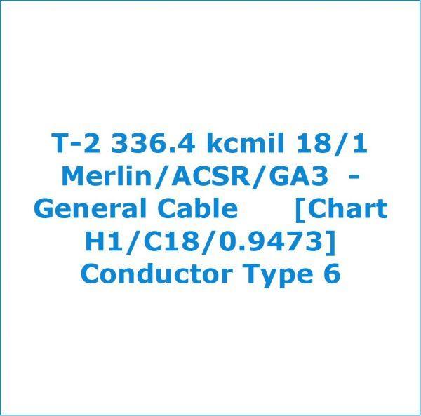 T-2 336.4 kcmil 18/1 Merlin/ACSR/GA3 - General Cable [Chart H1/C18/0. ...