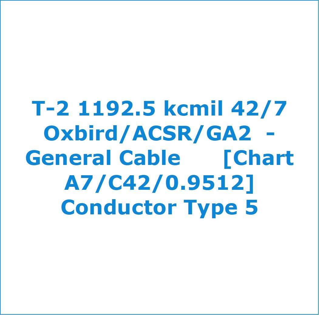 T-2 1192.5 kcmil 42/7 Oxbird/ACSR/GA2 - General Cable [Chart A7/C42/0. ...