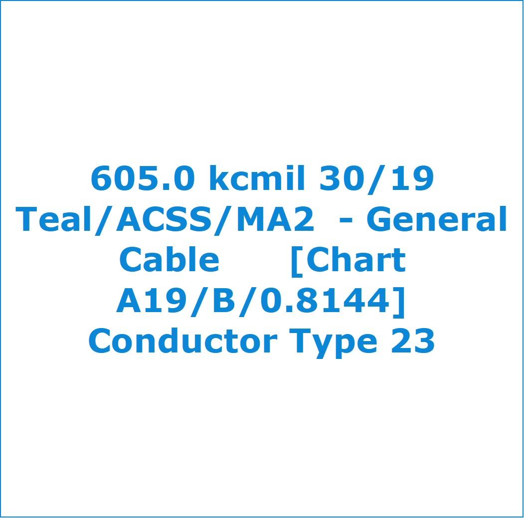 605.0 kcmil 30/19 Teal/ACSS/MA2 - General Cable [Chart A19/B/0.8144 ...