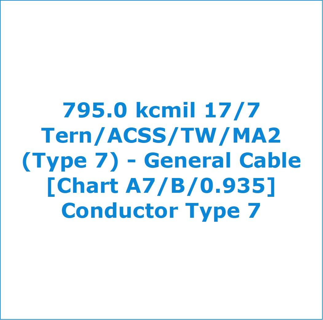 795.0 kcmil 17/7 Tern/ACSS/TW/MA2 (Type 7) - General Cable [Chart A7/B ...