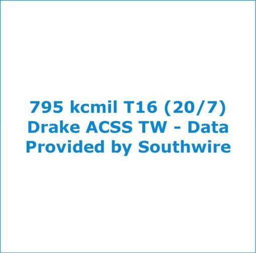 795 kcmil T16 (20/7) Drake ACSS TW | Proyectos de Ingeniería