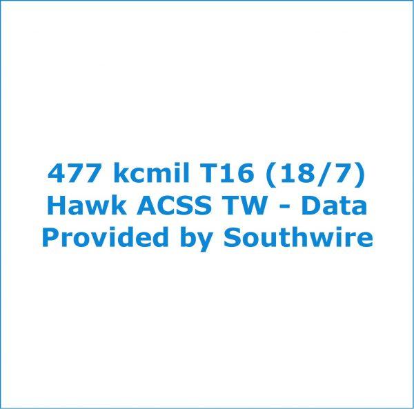 477 kcmil T16 (18/7) Hawk ACSS TW | Proyectos de Ingeniería